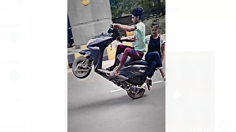 Bicycle Wheeling in Silicon City | ಸಿಲಿಕಾನ್ ಸಿಟಿಯಲ್ಲಿ ವ್ಹಿಲೀಂಗ್ ಹಾವಳಿ:ಪುಂಡನ ಶೋಕಿಗೆ ಯುವತಿ ಸಾಥ್ ...