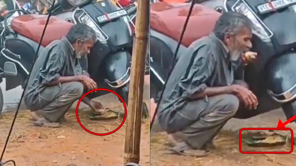 A man eats the wet food Video gone viral, a scene that conveys the ...