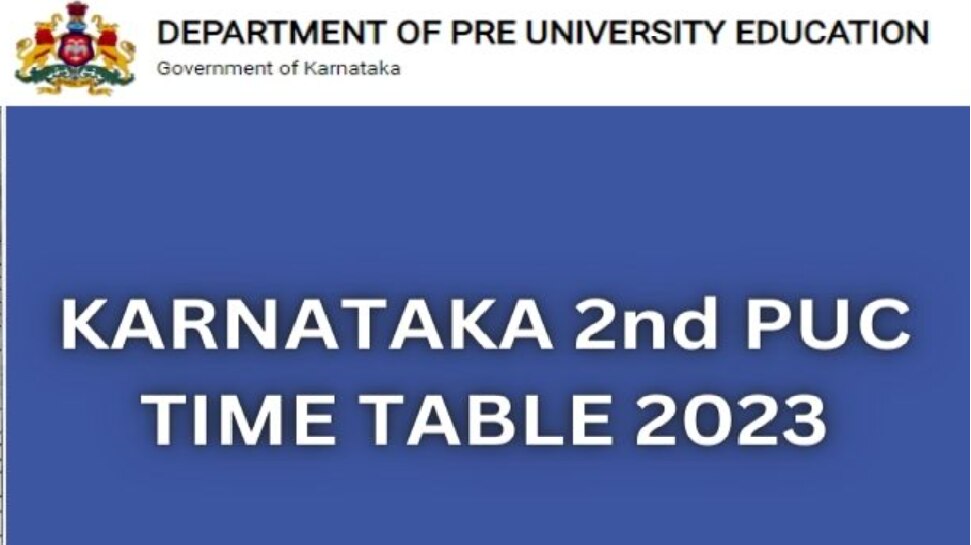 Karnataka 2nd PUC exam 2023 final Time Table has been released ...