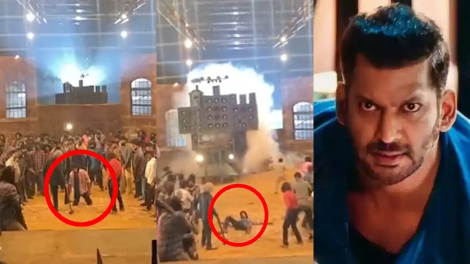 Actor Vishal had a great escape from the accident when truck lost ... Actor Vishal had a great escape from the accident when truck lost ...