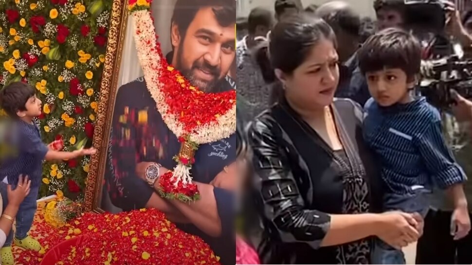 Chiranjeevi Sarja's Son Rayan Raj Sarja Paid Floral Tributes As It Was ...