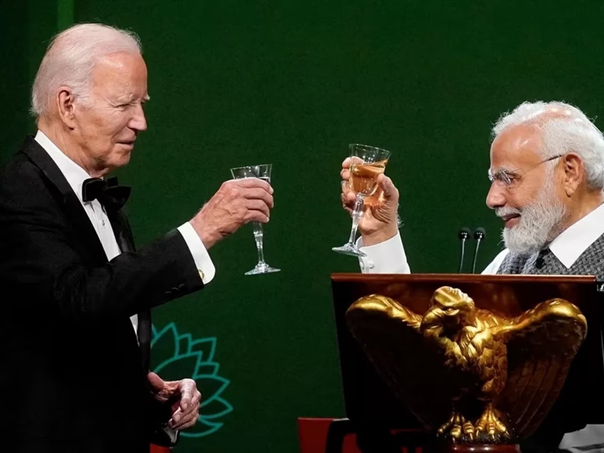 pm modi in us president biden says cheers to pm modi with ginger ale ...