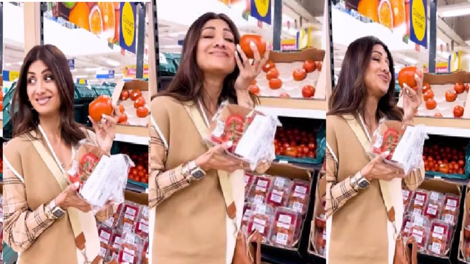 Troubled by the price of tomatoes, Shilpa Shetty did such an act in the middle of the mall ...