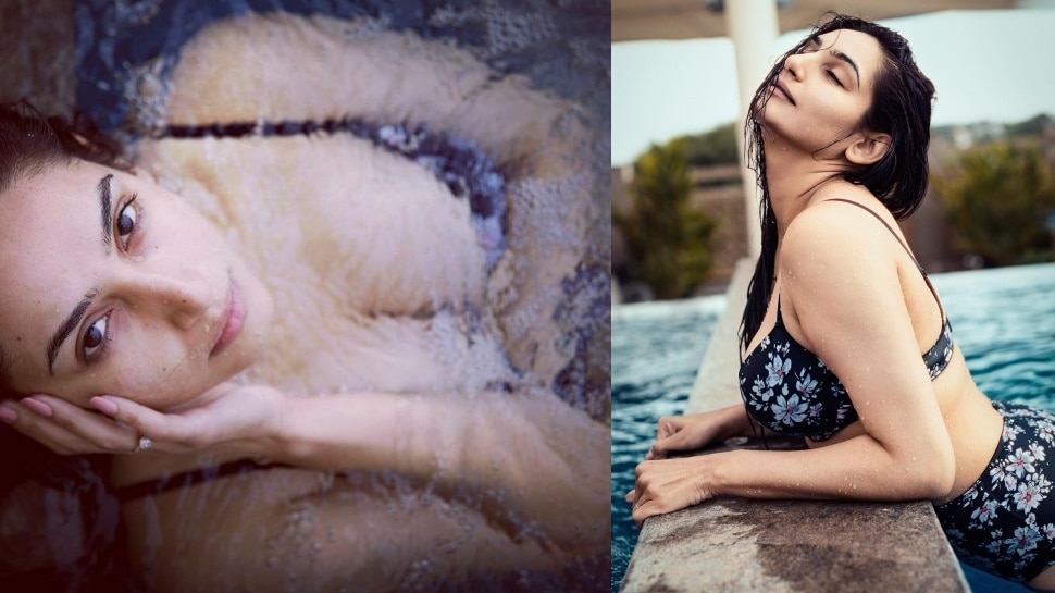 Ragini Dwivedi poses in a bikini for a photoshoot in a swimming pool | ರಾಗಿಣಿ ದ್ವಿವೇದಿ ಬಿಕಿನಿ ...