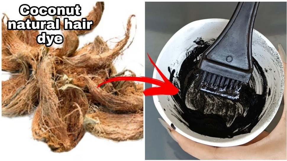 Coconut husk will turn white hair permanently black from the root in 10 ...