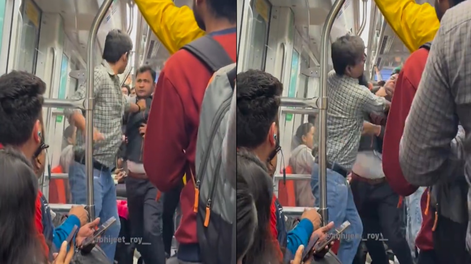 viral video two persons fighting each other in delhi metro for seat ...