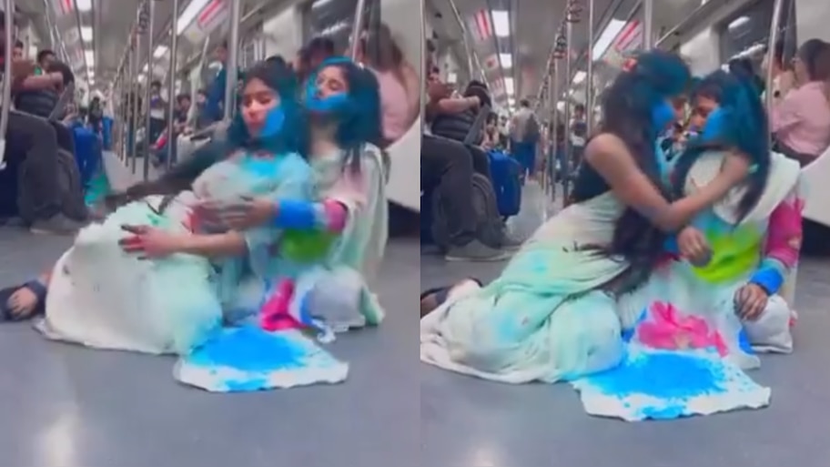 Girls playing Holi in Delhi Metro; Video Viral in Social Media |Viral ...