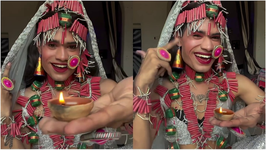 boy wear firecrackers garland reels goes viral on social media ...