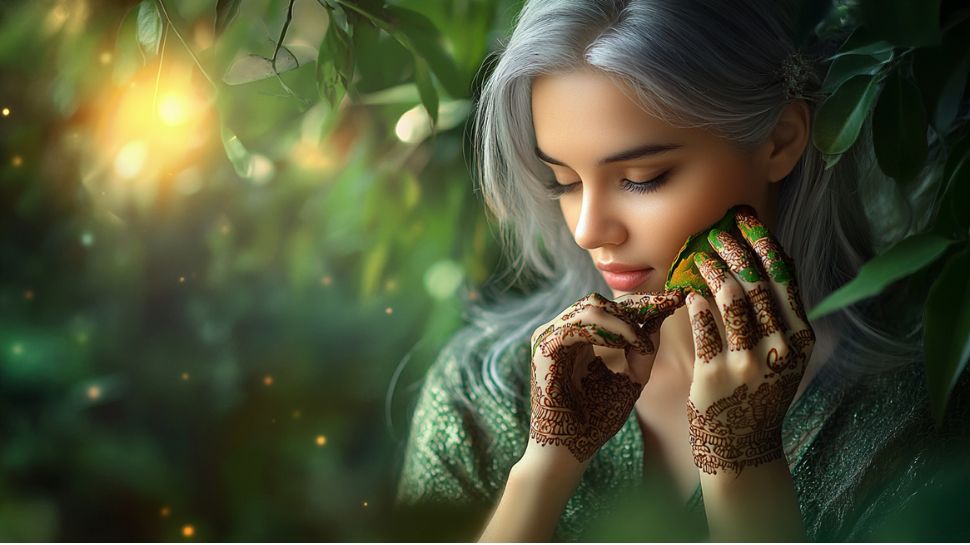 Mehandi mix with indigo amla powder to darken white hair naturally ...