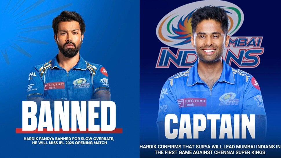 Hardik Pandya banned from IPL first match: Suryakumar Yadav as new captain for Mumbai Indians ...