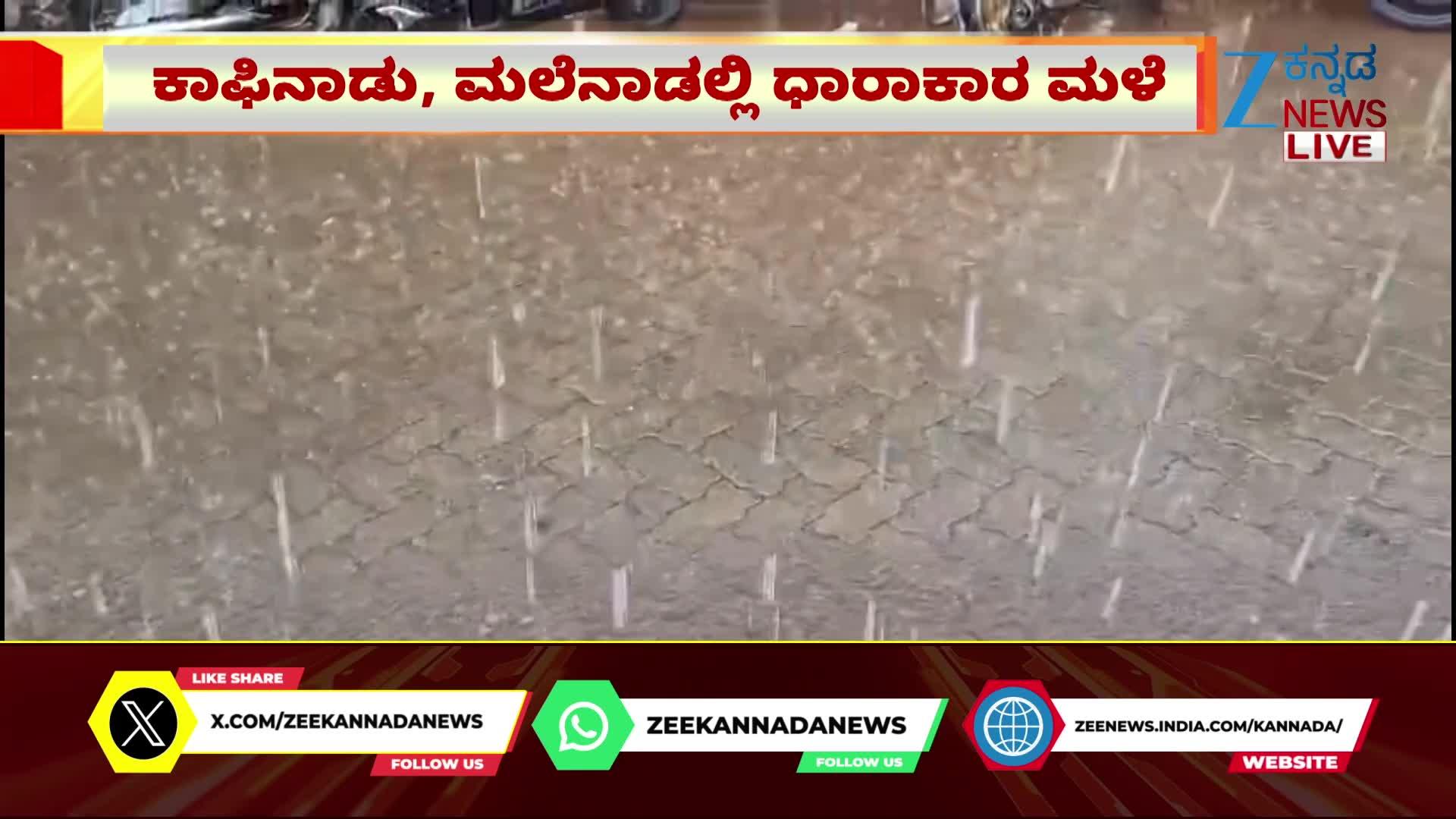 ಕಾಫಿನಾಡು, ಮಲೆನಾಡಿನಲ್ಲಿ ಧಾರಾಕಾರ ಮಳೆ | Karnataka News in Kannada