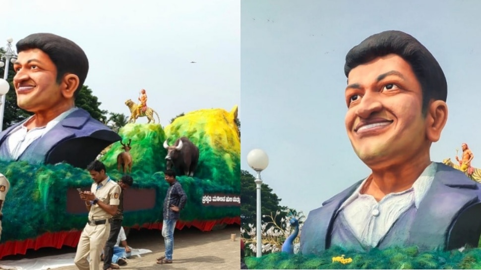 Puneeth statue unveiled in Bellary by Gali Janardhan Reddy ...